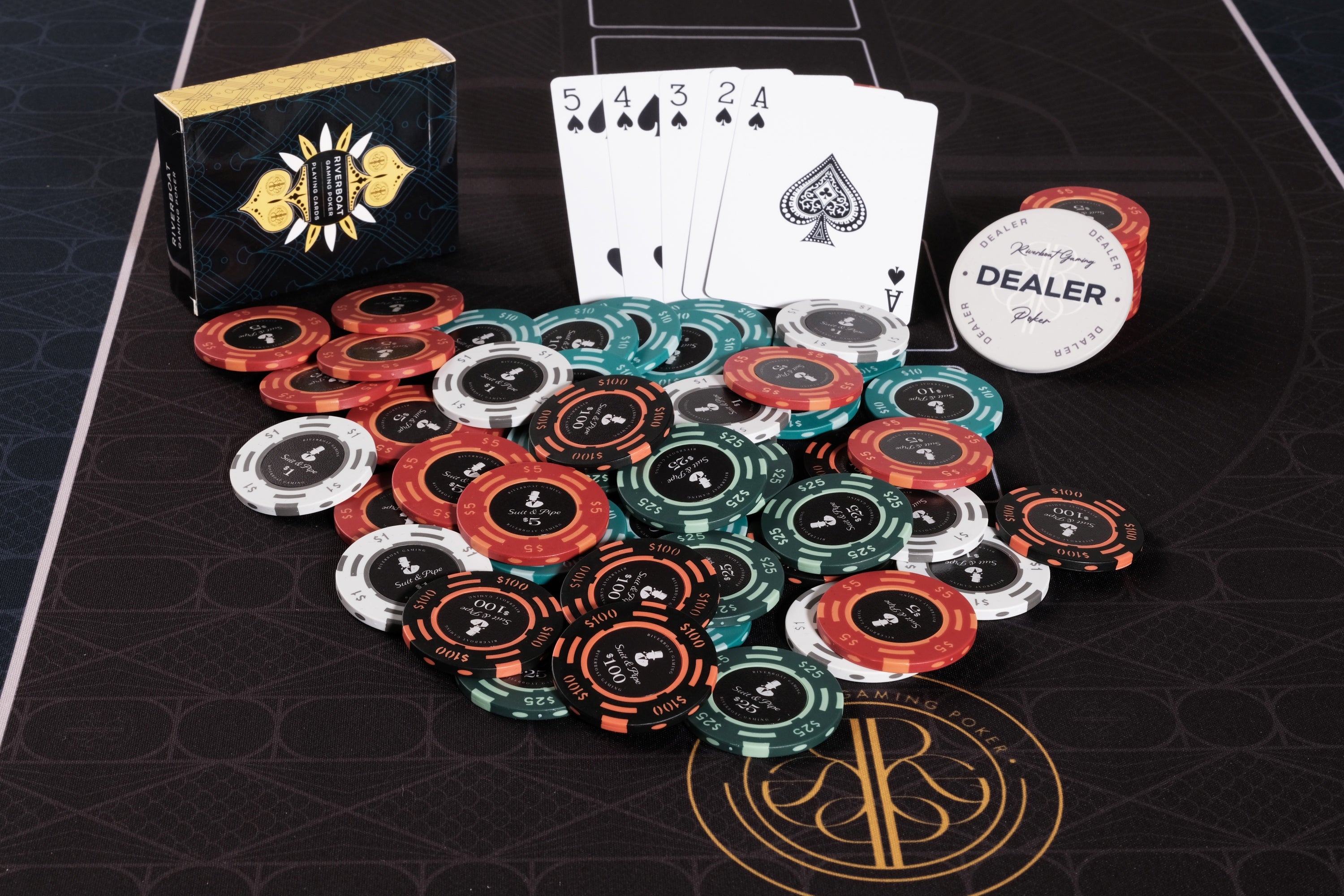 Suit and Pipe Poker Chipset - 14g 500 Piece Numbered Poker Chips ...